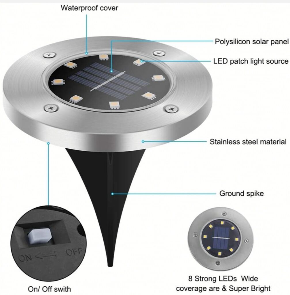Solarne LED Lampe za dvoriste sa 8 dioda – Express Shop